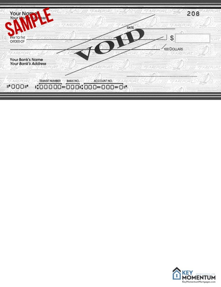 Void cheque | Mortgage Resources - Key Momentum Mortgages Ltd.